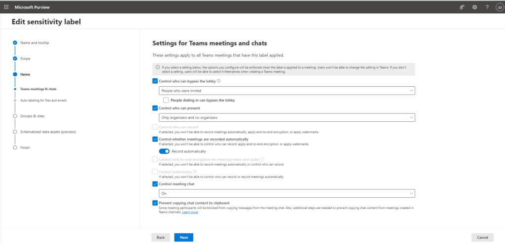 Microsoft Teams Premium en sensitivity labels